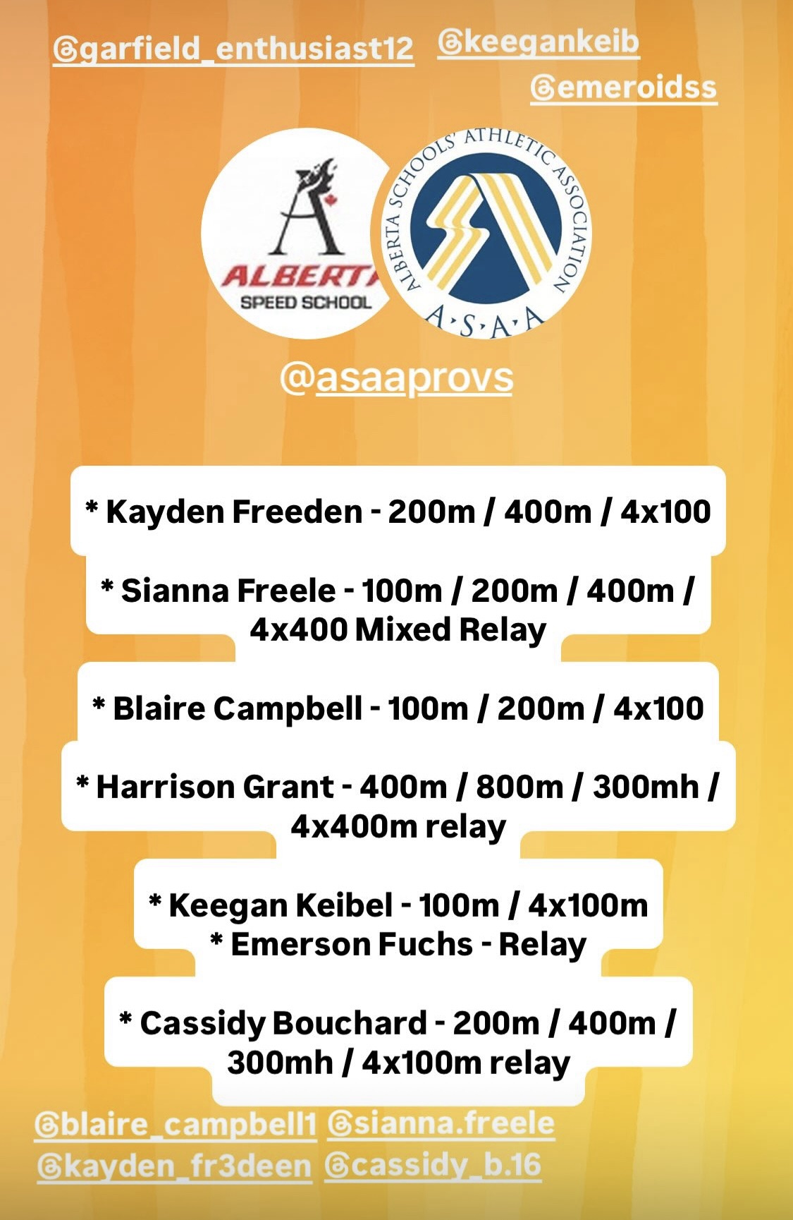 Good luck to our Alberta Speed School TC athletes competing this ...